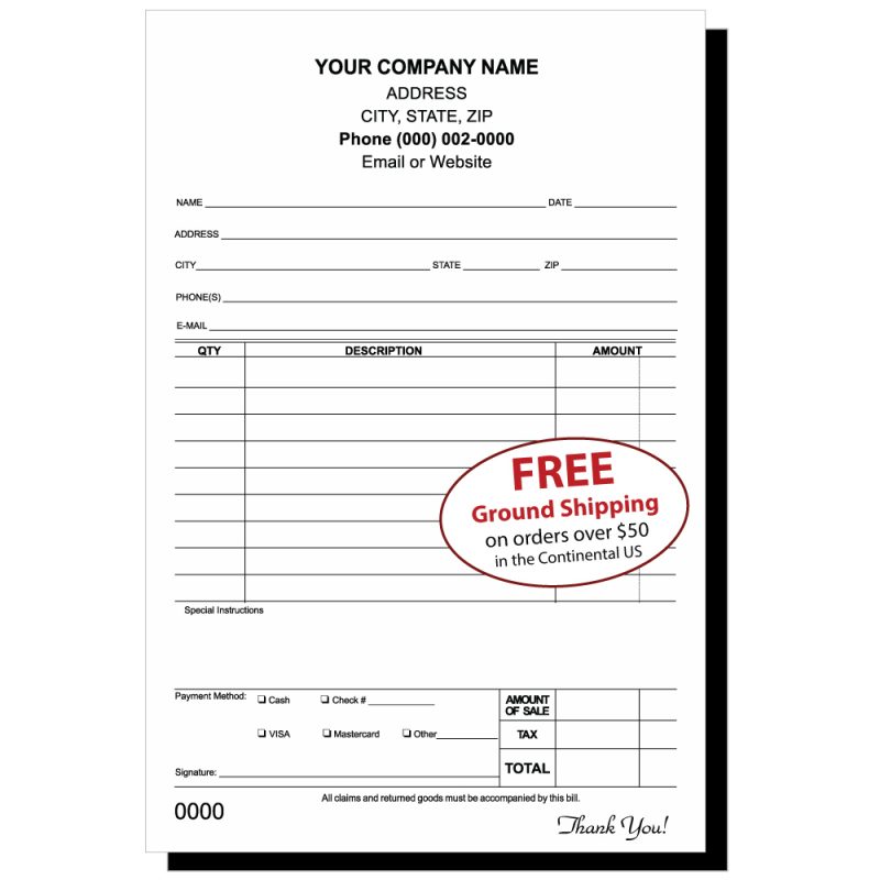 Small Receipt Template | Lighthouse Printing