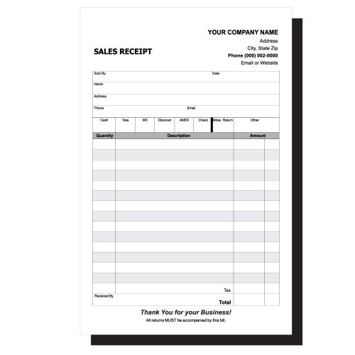 Receipt Form Templates | Sales and General Receipts | Lighthouse Printing