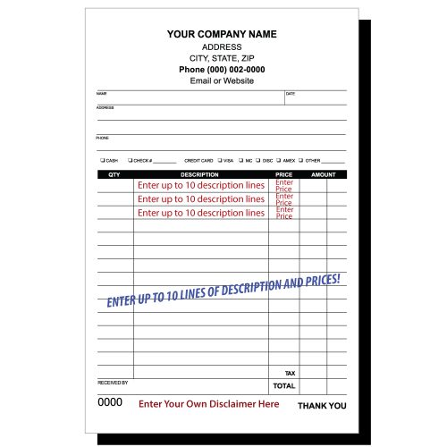 Receipt Form Templates | Sales and General Receipts | Lighthouse Printing