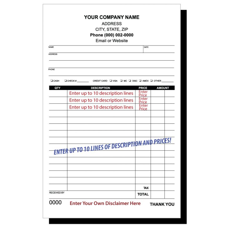 Receipt Form Templates | Sales and General Receipts | Lighthouse Printing