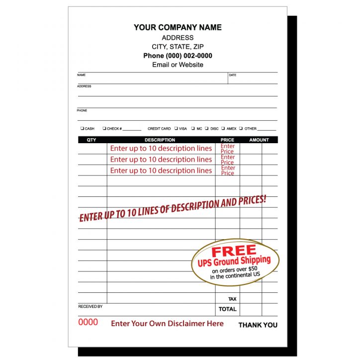 Receipt Form Templates | Sales and General Receipts | Lighthouse Printing