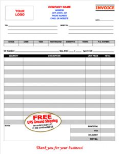 Easy invoice template form to personalize | Lighthouse Printing