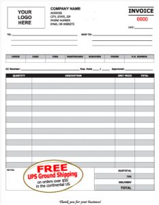 Easy invoice template form to personalize | Lighthouse Printing