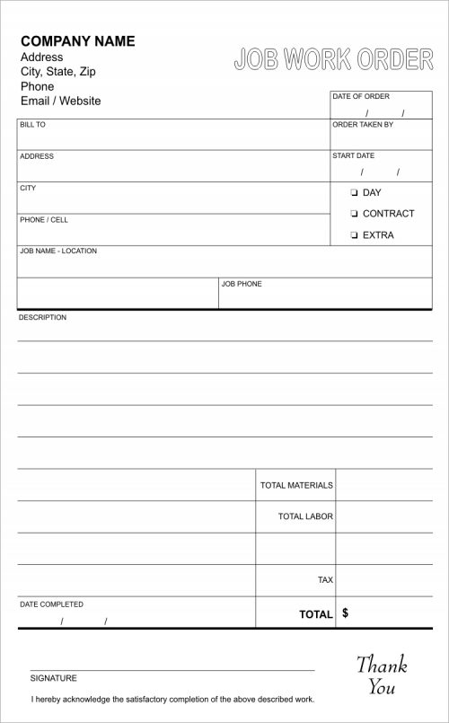Work Order and Service Order Templates | Lighthouse Printing