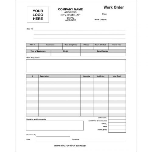 Work Order Form Templates to Personalize | Lighthouse Printing