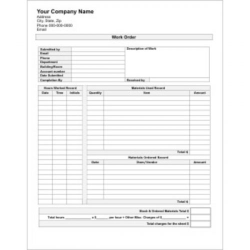 Work Order Form Templates to Personalize | Lighthouse Printing